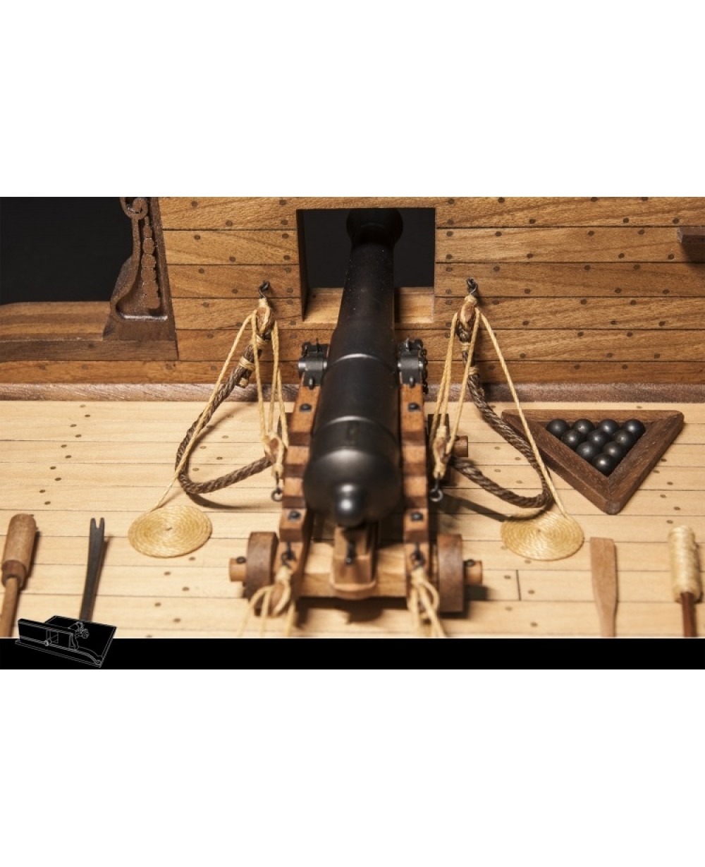Ancient Battleship Deck 8 Pound Cannon Scene Model Kit Wood Ship Model kit