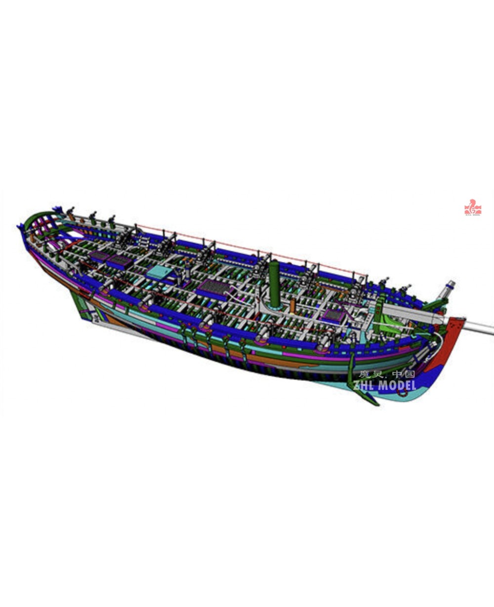 Naval Cutter HMS Alert 1777 1:48 520mm 20.4" POF Wooden Model