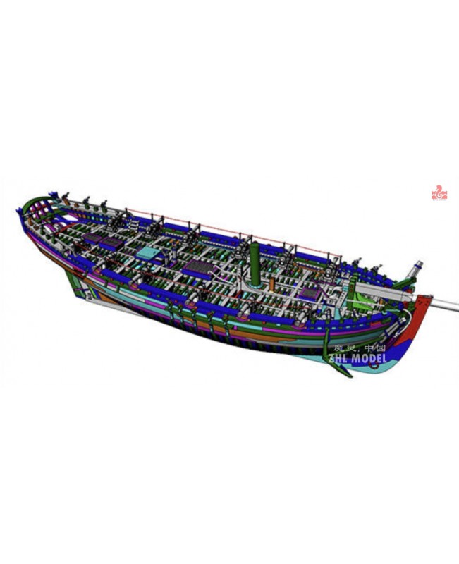 Naval Cutter HMS Alert 1777 1:48 520mm 20.4" POF Wooden Model