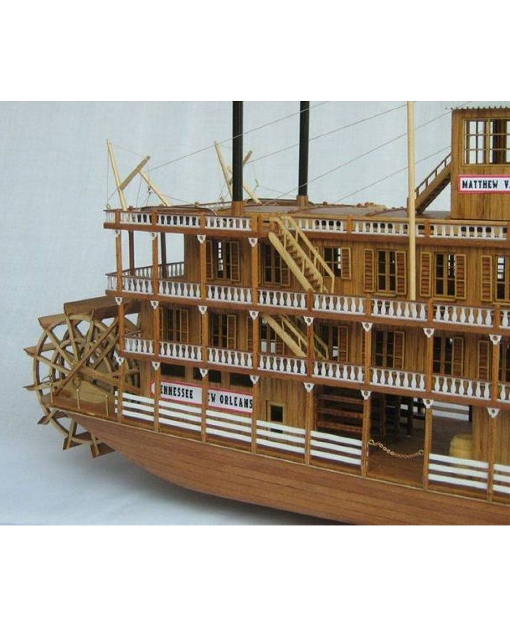 USS MISSISSIPPI 1870 Scale 1/100 21 inch wood ship model kit steamboat