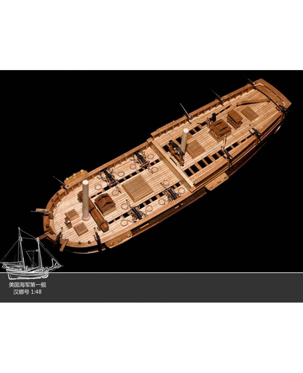 USS Hannah POF model ship kit Scale 1/48 25.3" wood model ship kit