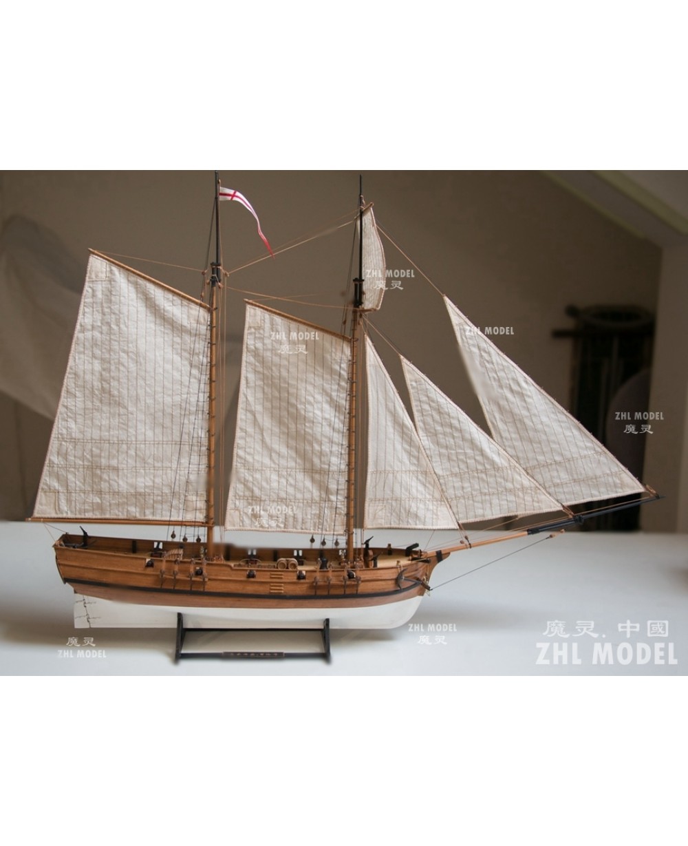 The Blackbeard Adventure Pirate Ship 1718 Scale 1/60 30.7" Wood Ship ...
